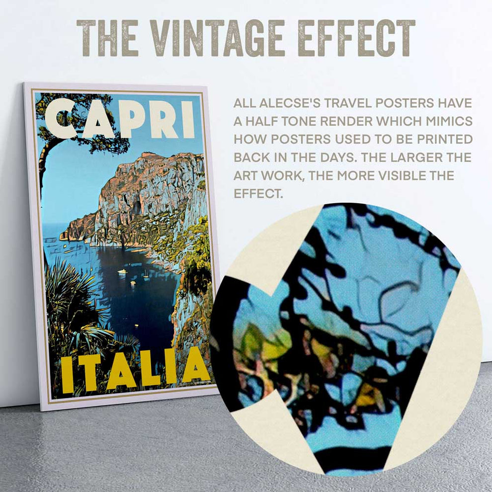 Capri Italy Travel Poster - Limited Edition Retro Poster by Alecse – My ...
