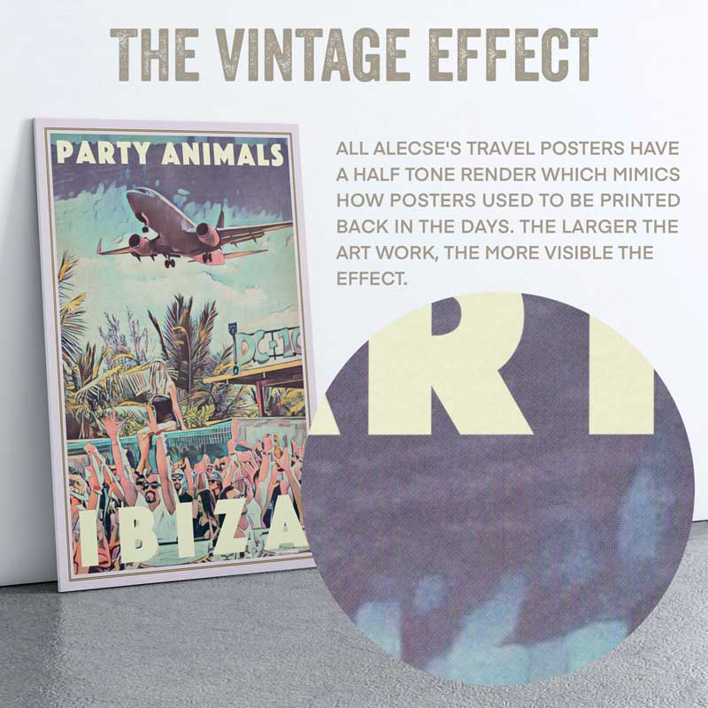 Ibiza Poster Party Animals | Ibiza Party Poster by Alecse – My Retro Poster