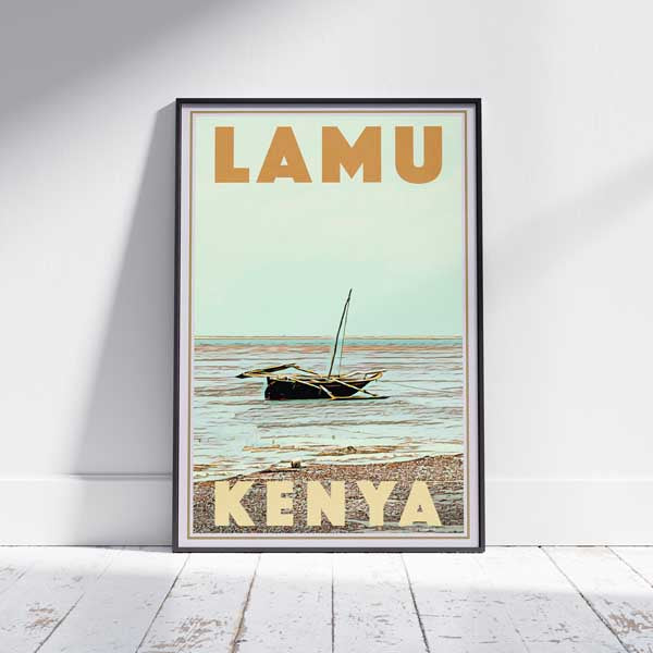 Lamu Poster Fishing Boat, Kenya Vintage Travel Poster by Alecse – My ...