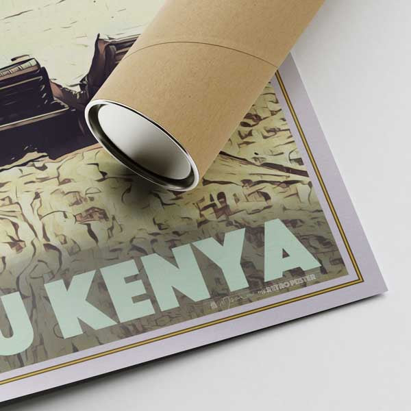 Kizingo Poster Lamu Beach | Kenya Retro Poster – My Retro Poster
