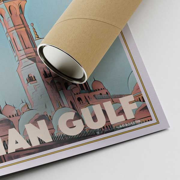 Doha Poster Mosque | Qatar Vintage Travel Poster – My Retro Poster