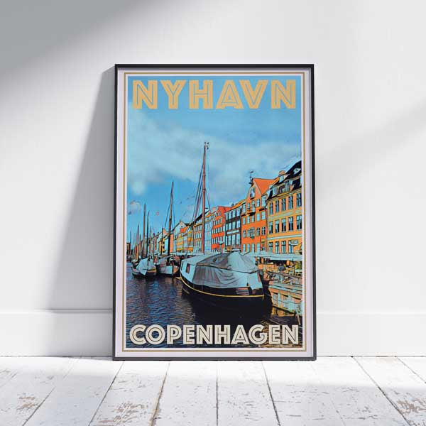 Nyhavn Boats poster Copenhagen | Denmark Gallery Wall Print – My Retro ...