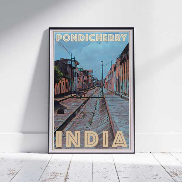 Pondicherry Print Canal | Tamil Nadu Travel Poster of Pondicherry – My ...