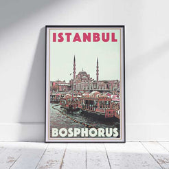Istanbul poster Boats | Turkey Vintage Travel Poster – My Retro Poster