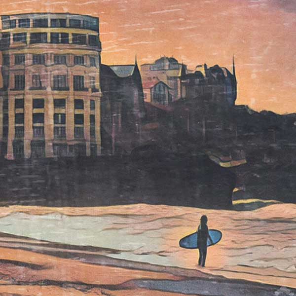 Vintage Biarritz Poster Sunset - Original Surf Travel Poster – My Retro ...