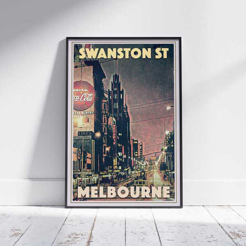 Melbourne Poster Swanston St | Australia travel poster – My Retro Poster